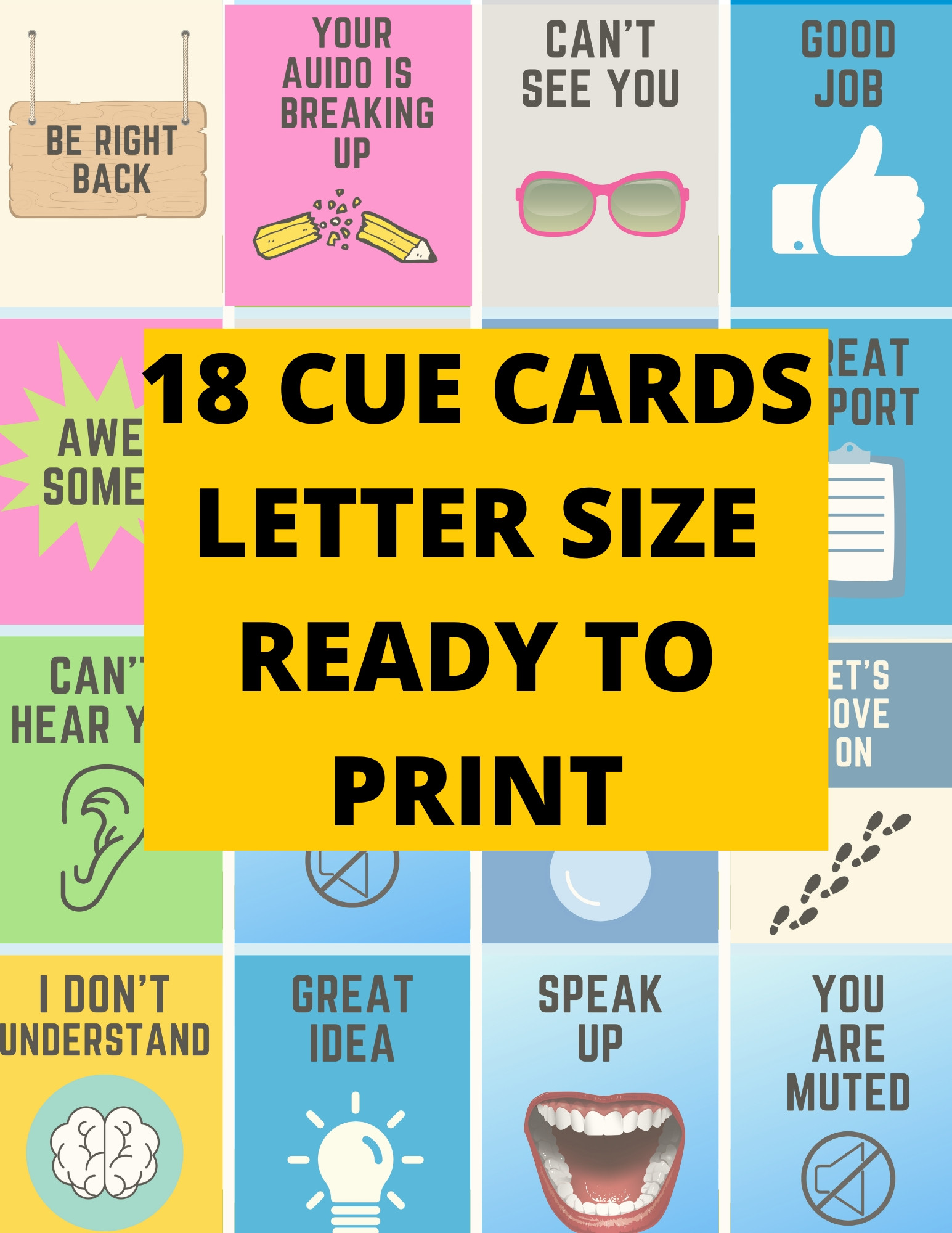 18 Cue Cards Letter Size 8 5 X 11 Ready To Print Meeting 18 Cue Cards Letter Size 8 5 X 11 Ready To Print Meeting